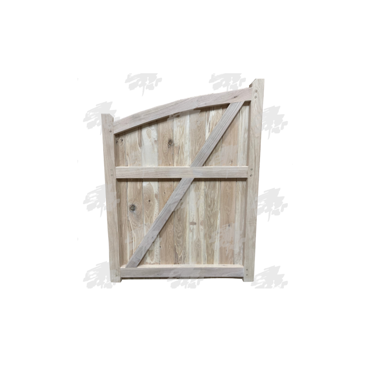 Single European Oak Curved Top Closeboard Driveway Gate | Buy Handmade ...