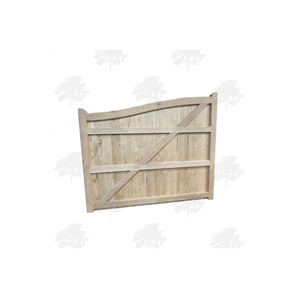 Pair of Prestige Solid European Oak Swan Neck Closeboard Driveway Gates ...