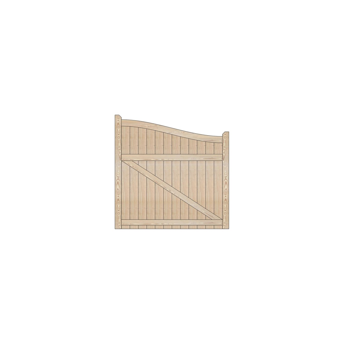 Single British Larch/Douglas Fir Swan Neck Closed Board Driveway Gate ...