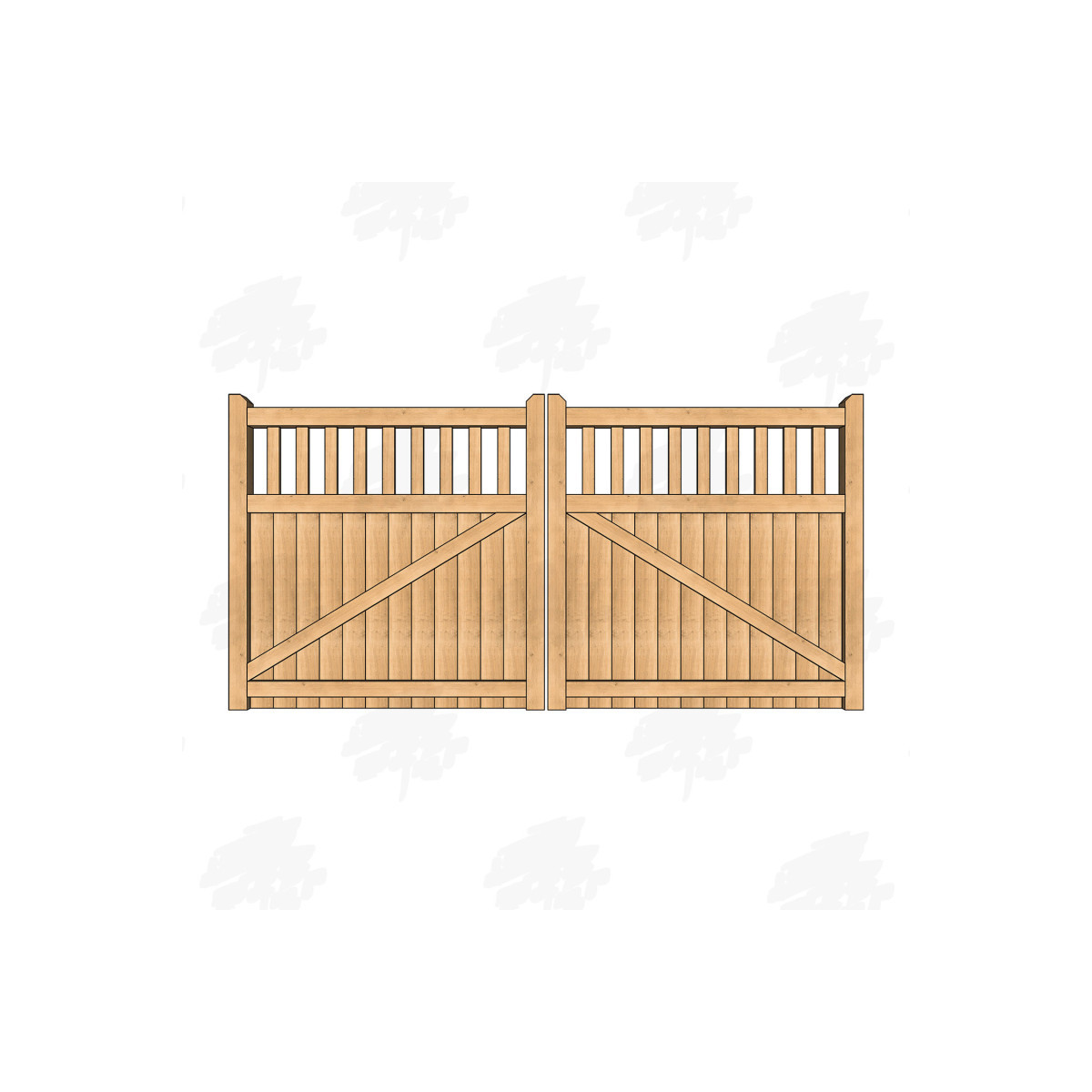 Pair of Solid Larch/Douglas Fir Cottage Style Closeboard Driveway Gates ...