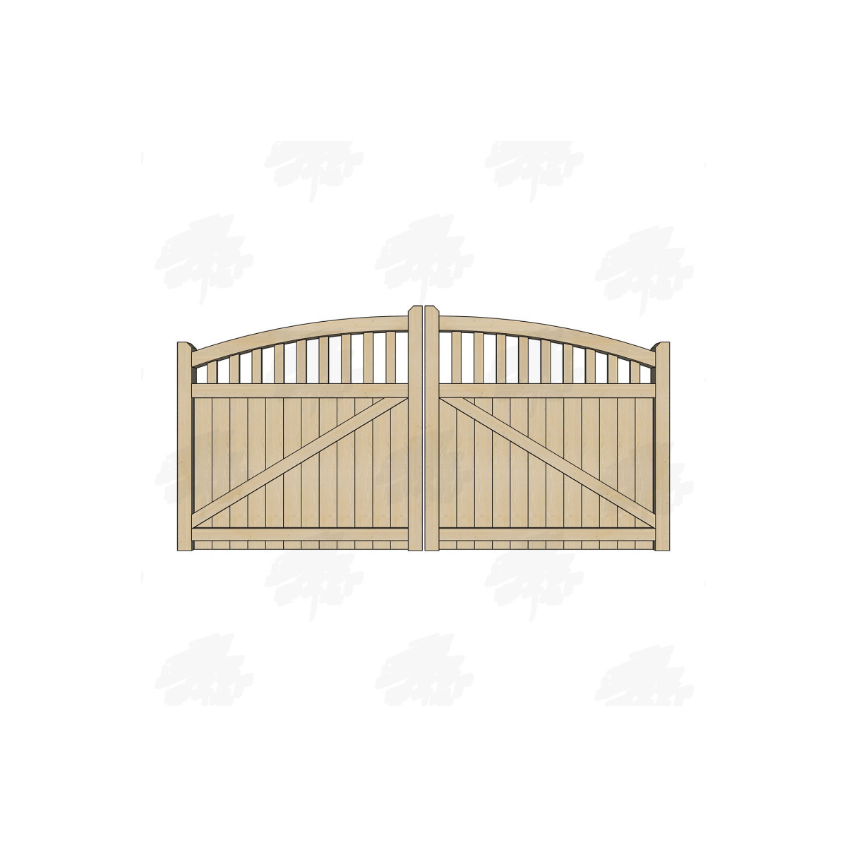 Pair of Solid Larch/Douglas Fir Cottage Style Closeboard Driveway Gates ...