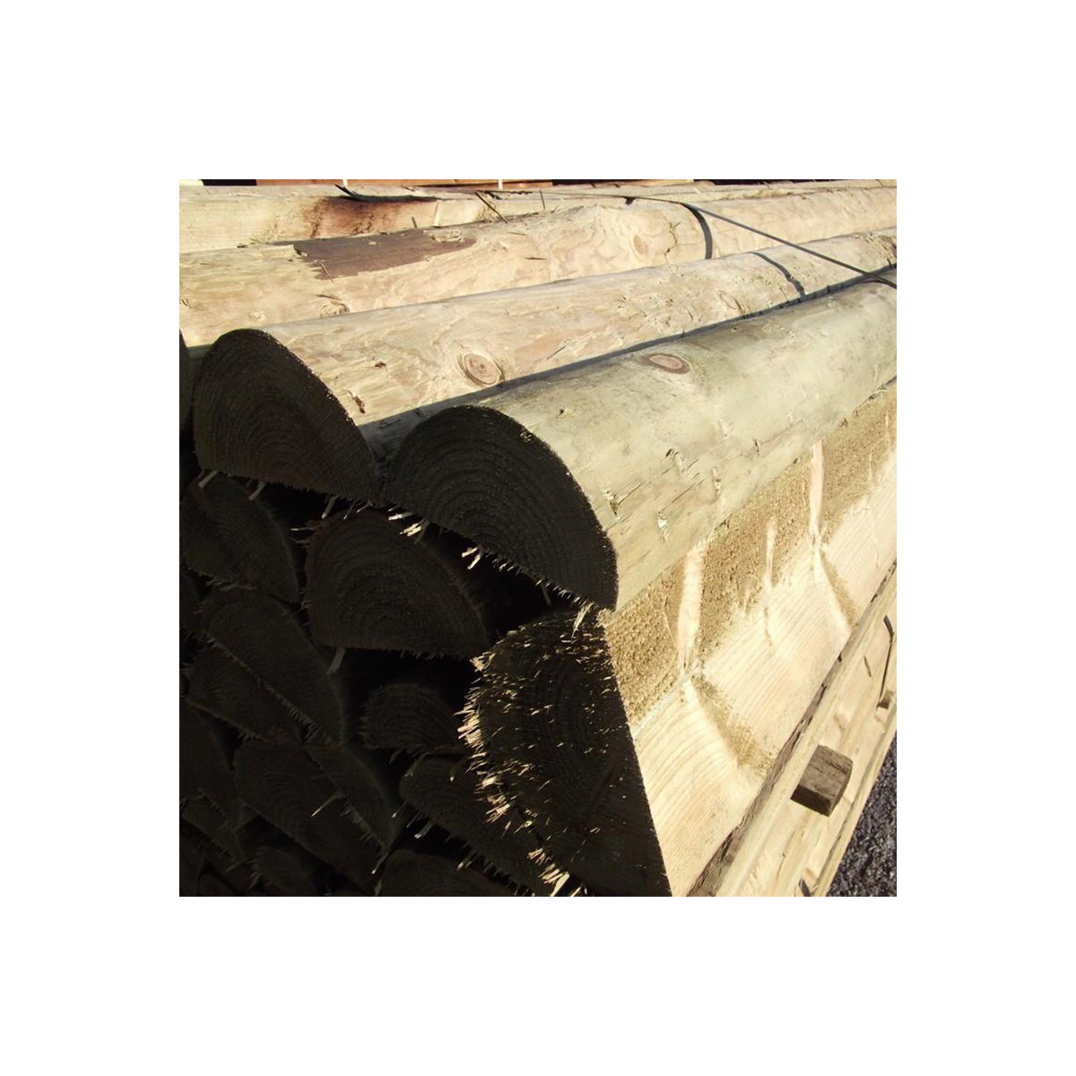 Treated Softwood Half Round Rail | Buy Treated Fencing Rails from the ...